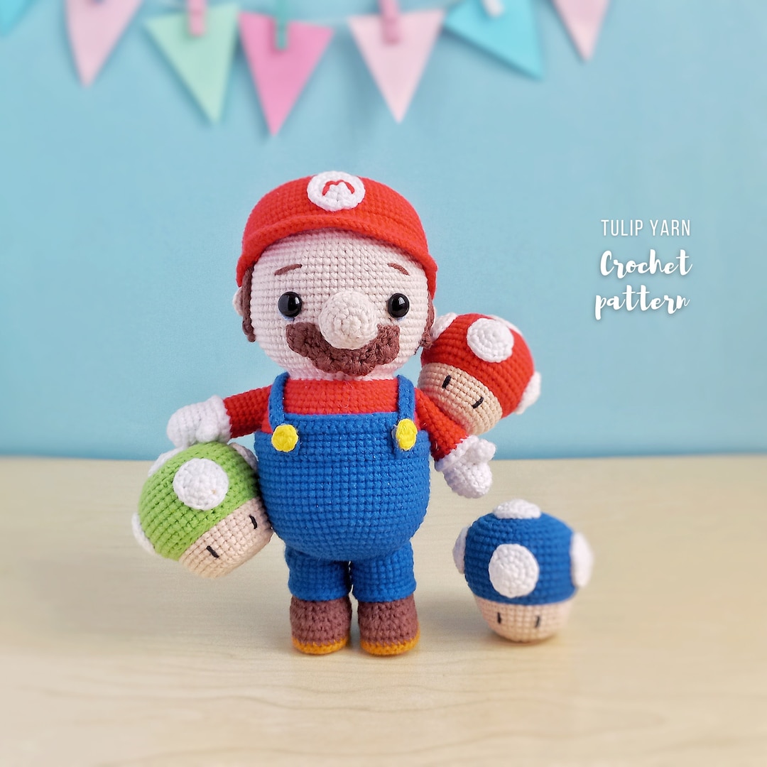Super Plumber Man Crochet Doll Pattern | Game Inspired DIY Stuffed Toy ...
