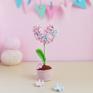 Heart Flower Crochet Pattern | Crochet Flower in a Pot | Crochet ...