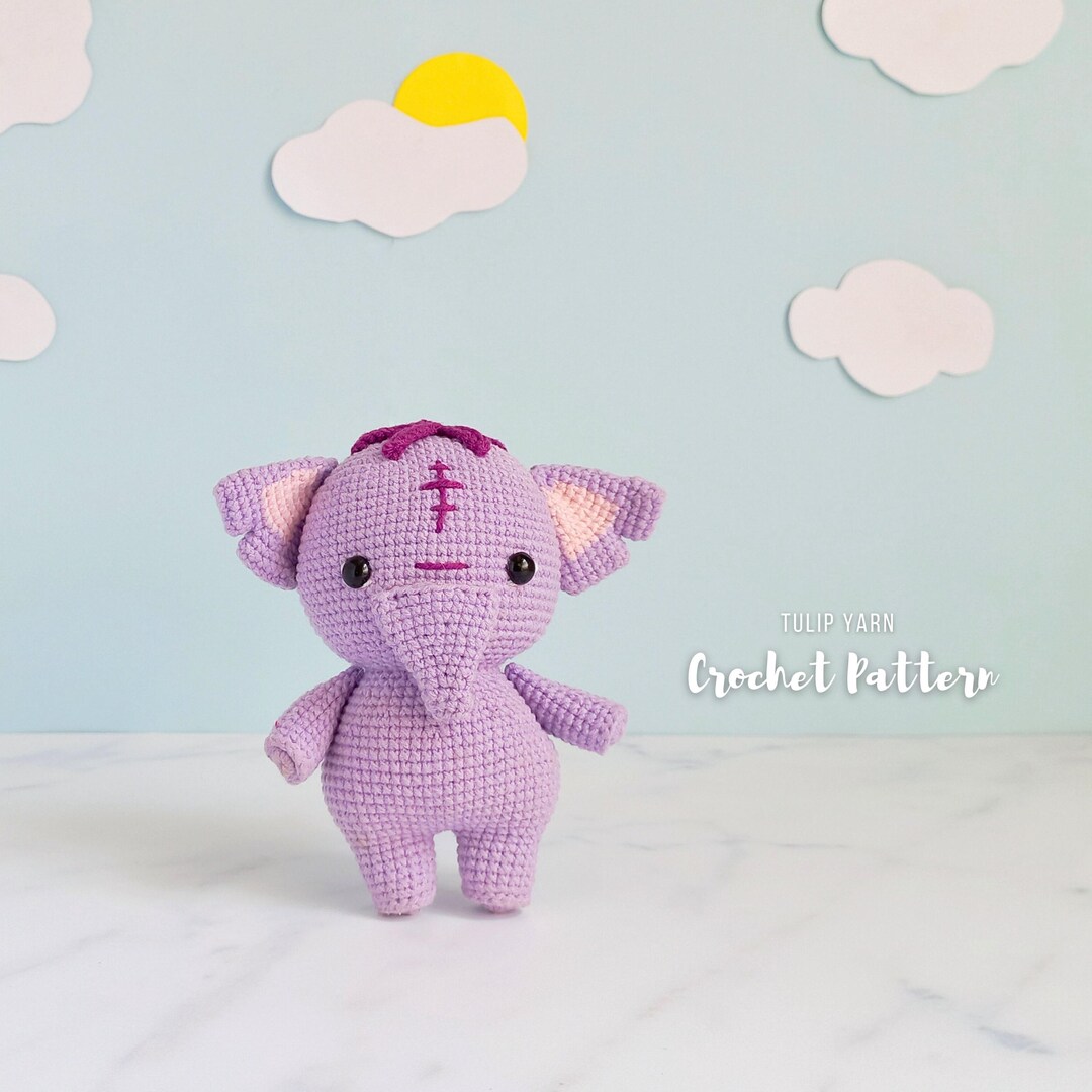 Lumpy the Elephant Amigurumi Crochet Pattern: Stuffed Animal Toy (PDF ...