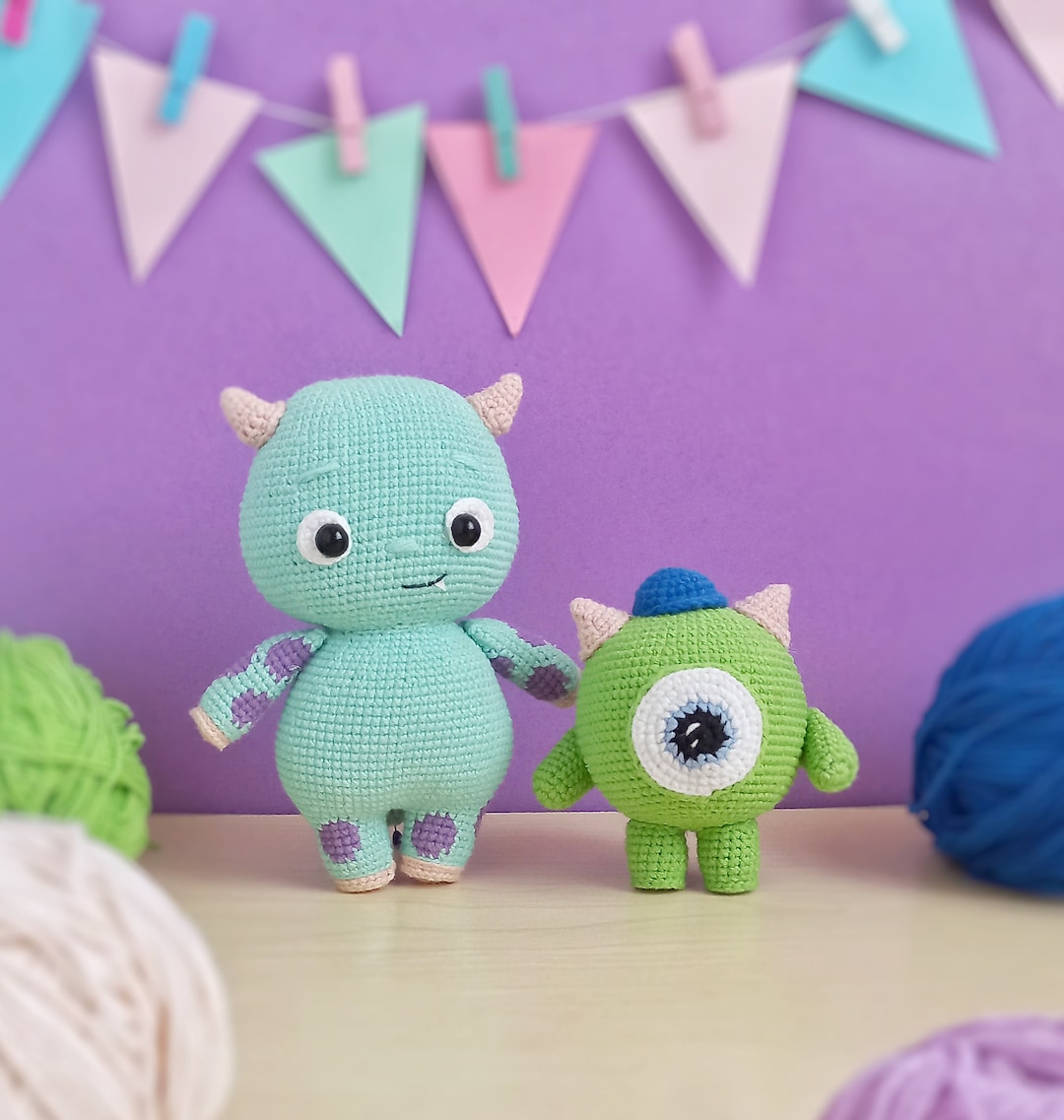 Crochet Monsters Amigurumi Pattern: Mike and Sully (PDF Pattern) - Etsy