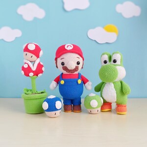 Super Plumber Crochet Doll Pattern Game Inspired DIY Stuffed Toy Bundle ...