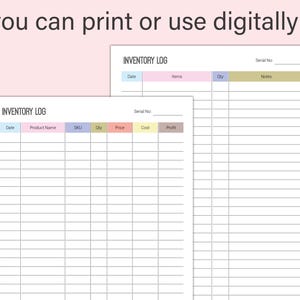 Inventory Tracker Printable, Inventory Management Form, Inventory Sheet ...
