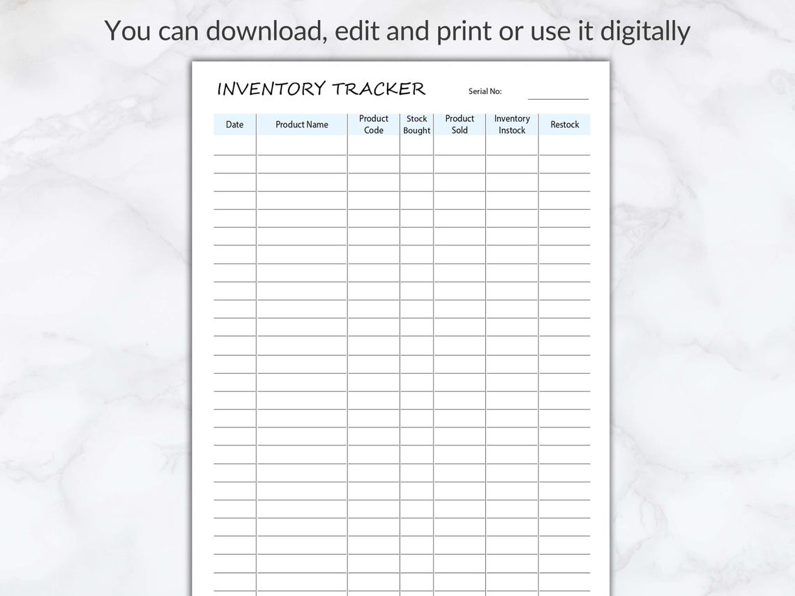 Inventory Tracker Printable, Inventory Management Form, Inventory Sheet ...