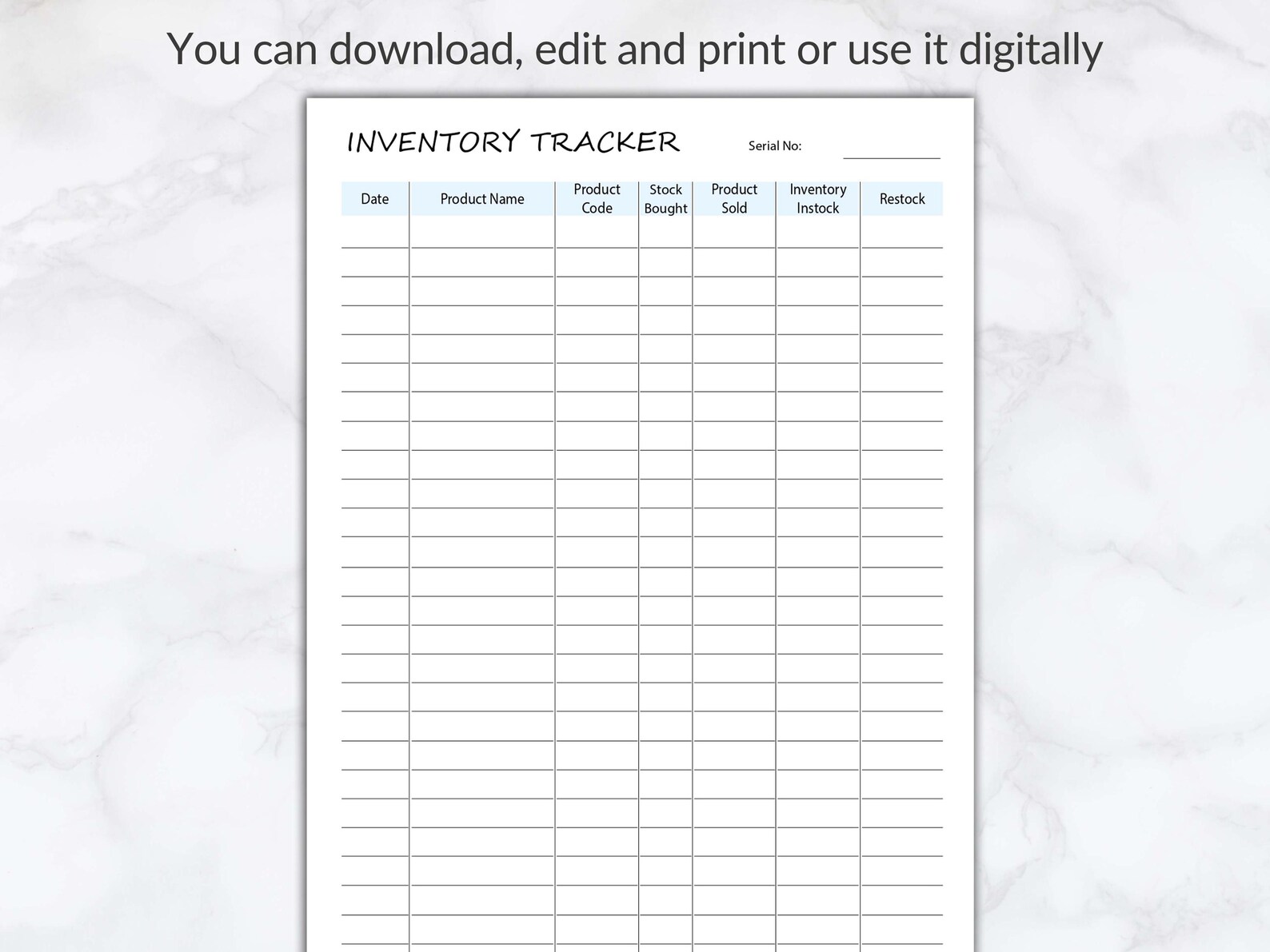 Inventory Tracker Printable, Inventory Management Form, Inventory Sheet ...