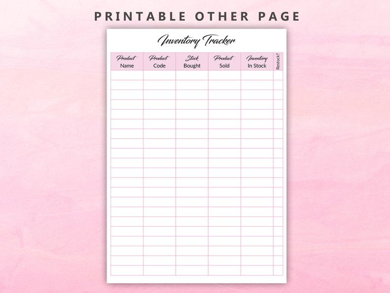 Inventory Tracker Printable, Inventory Management Form, Inventory Sheet ...