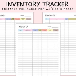 Inventory Tracker Printable, Inventory Management Form, Inventory Sheet ...