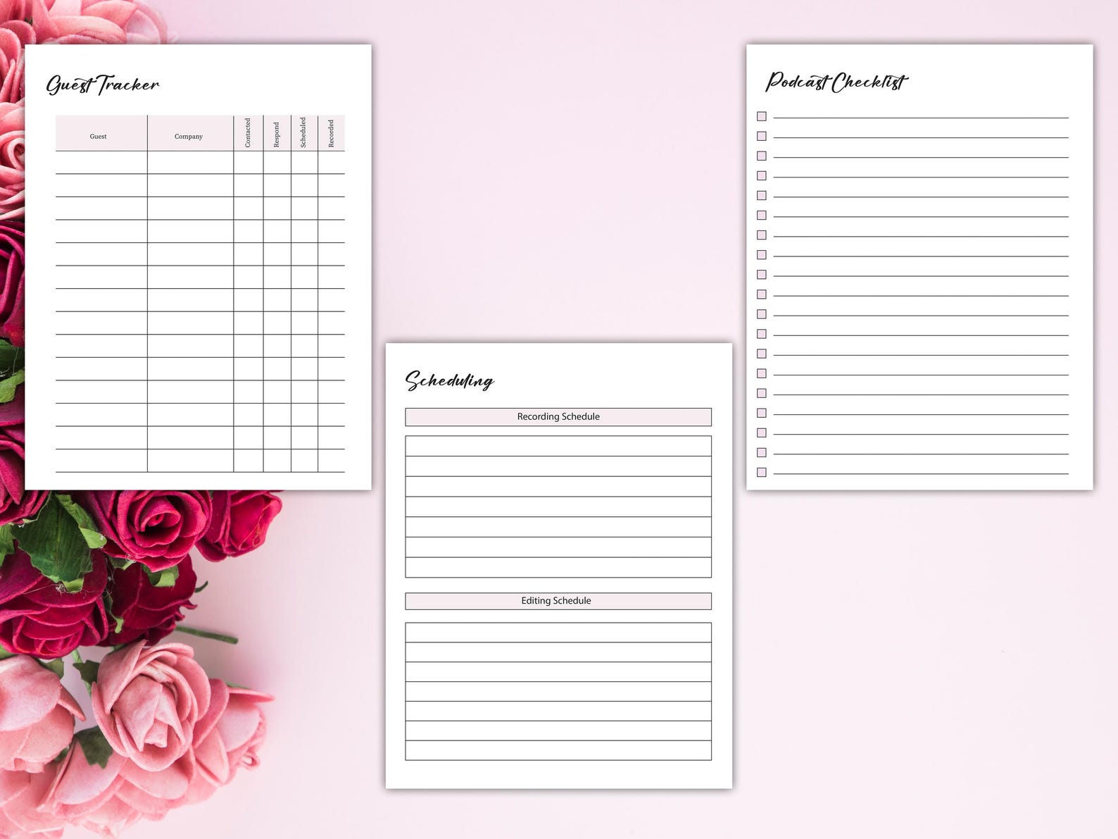 Podcast Planner, Printable Podcast Planner, Podcast Episode Tracker ...