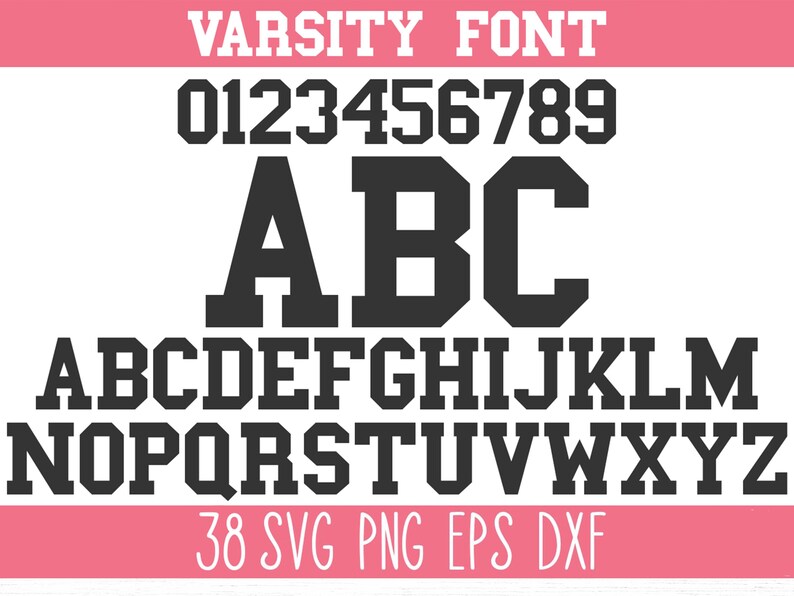 Varsity Alphabet Svg, Football Font, Sports Alphabet Svg, Sports Font ...