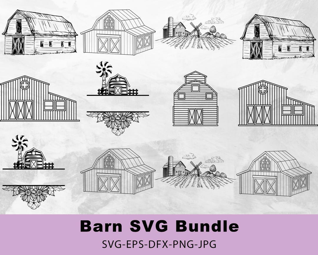 Rustic Old Barn SVG Bundle,vintage Farmhouse Barn Clipart Designs for ...