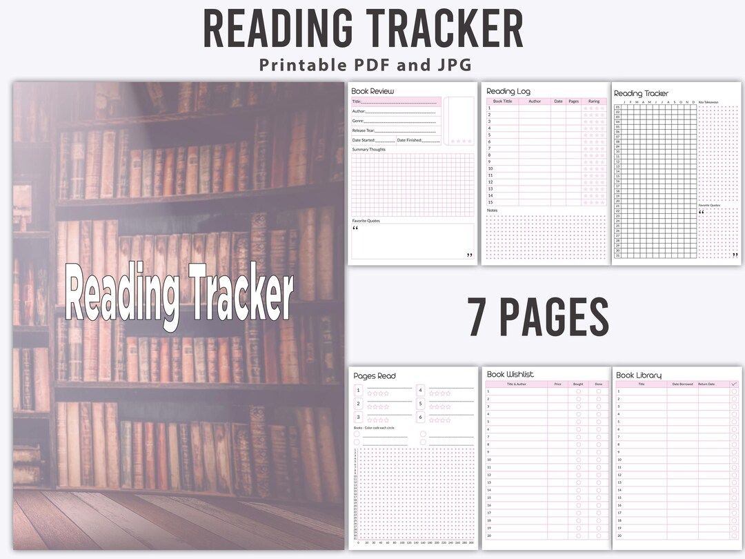 Reading Tracker-printable Journal Page - Planner Page - Book Journal ...