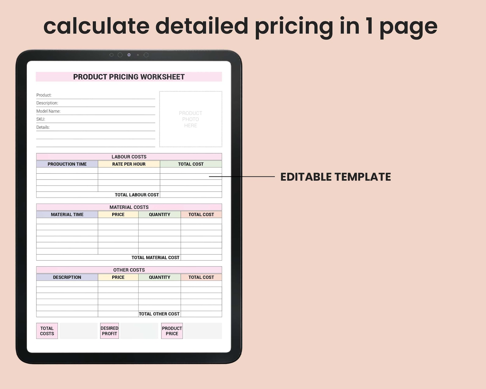 Product Pricing Sheet, Simple Product Pricing Printable,product Pricing ...