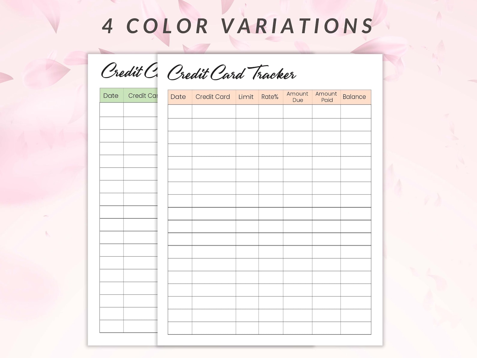 Credit Card Tracker Printable, Credit Card Payoff Tracker Printable ...