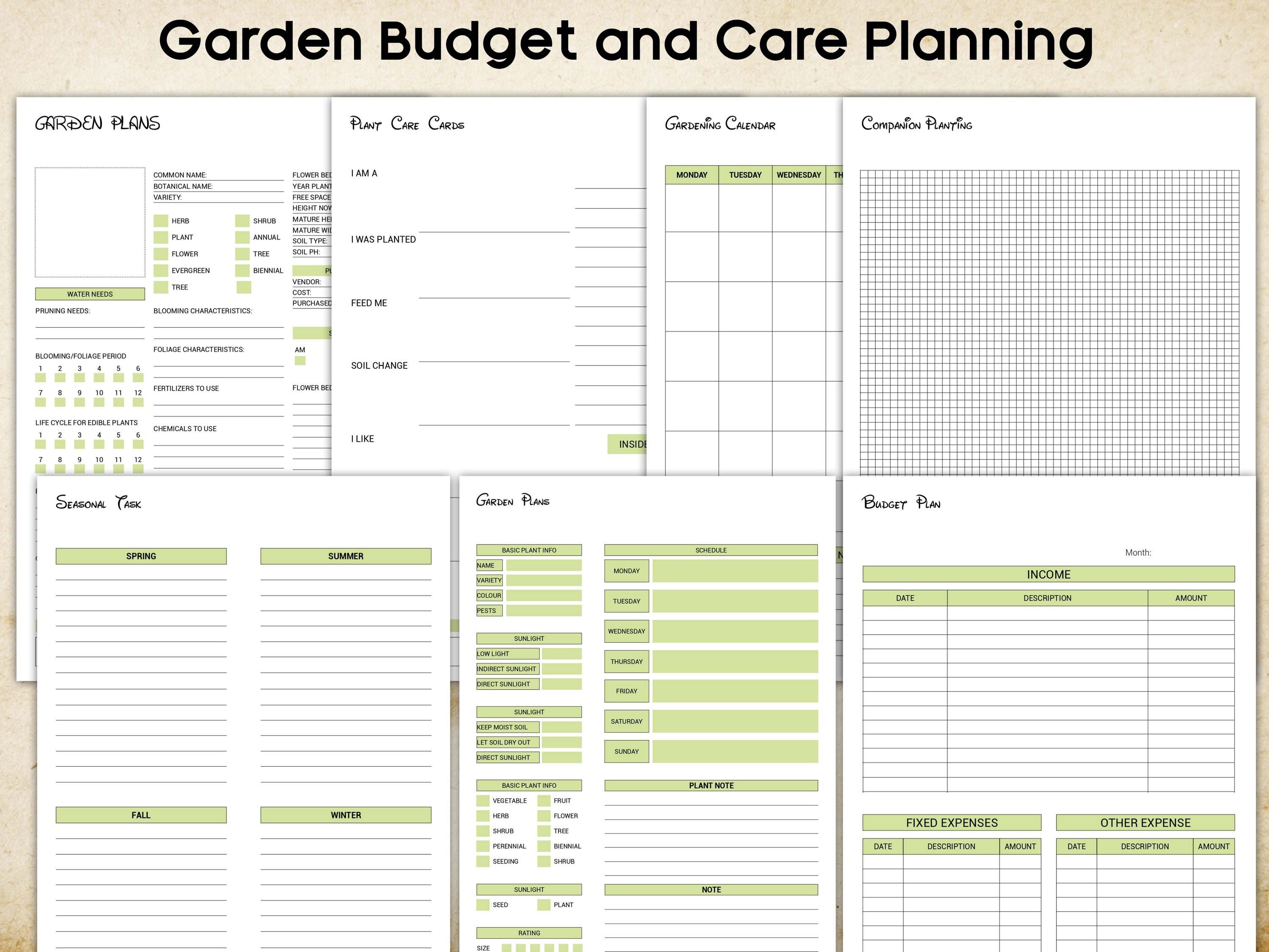 Garden Planner Printable, Garden Planner, Plant Planner, Garden Journal ...