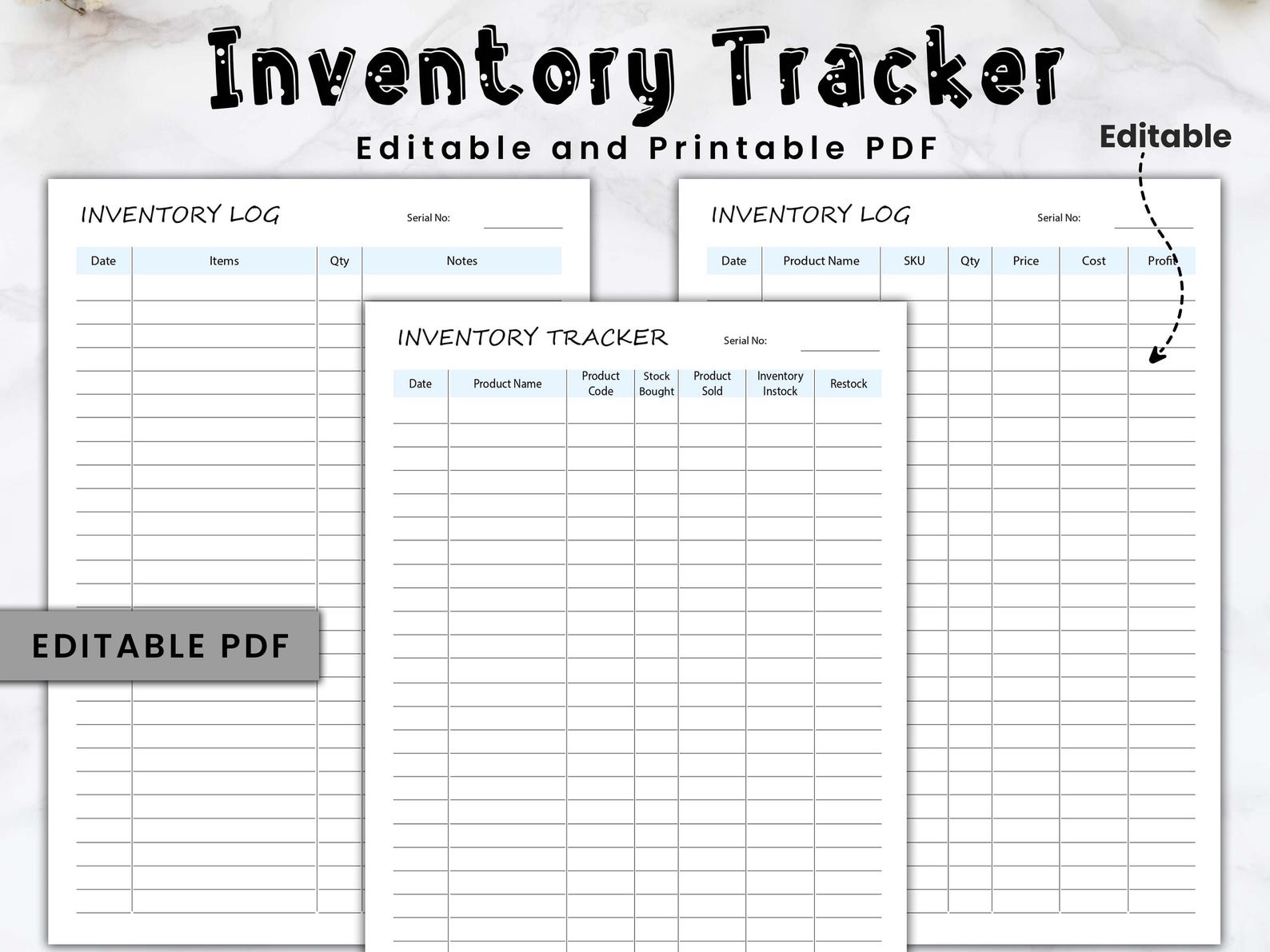 Inventory Tracker Printable, Inventory Management Form, Inventory Sheet ...
