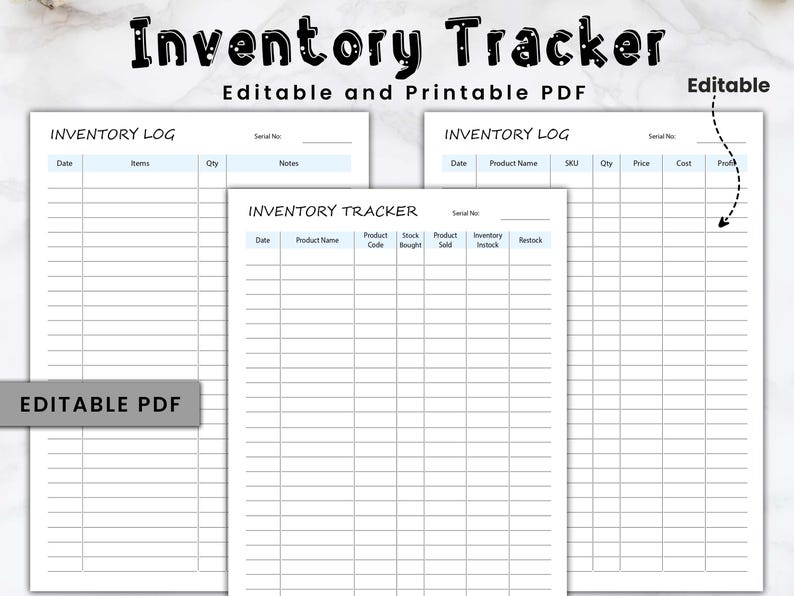 Inventory Tracker Printable, Inventory Management Form, Inventory Sheet ...