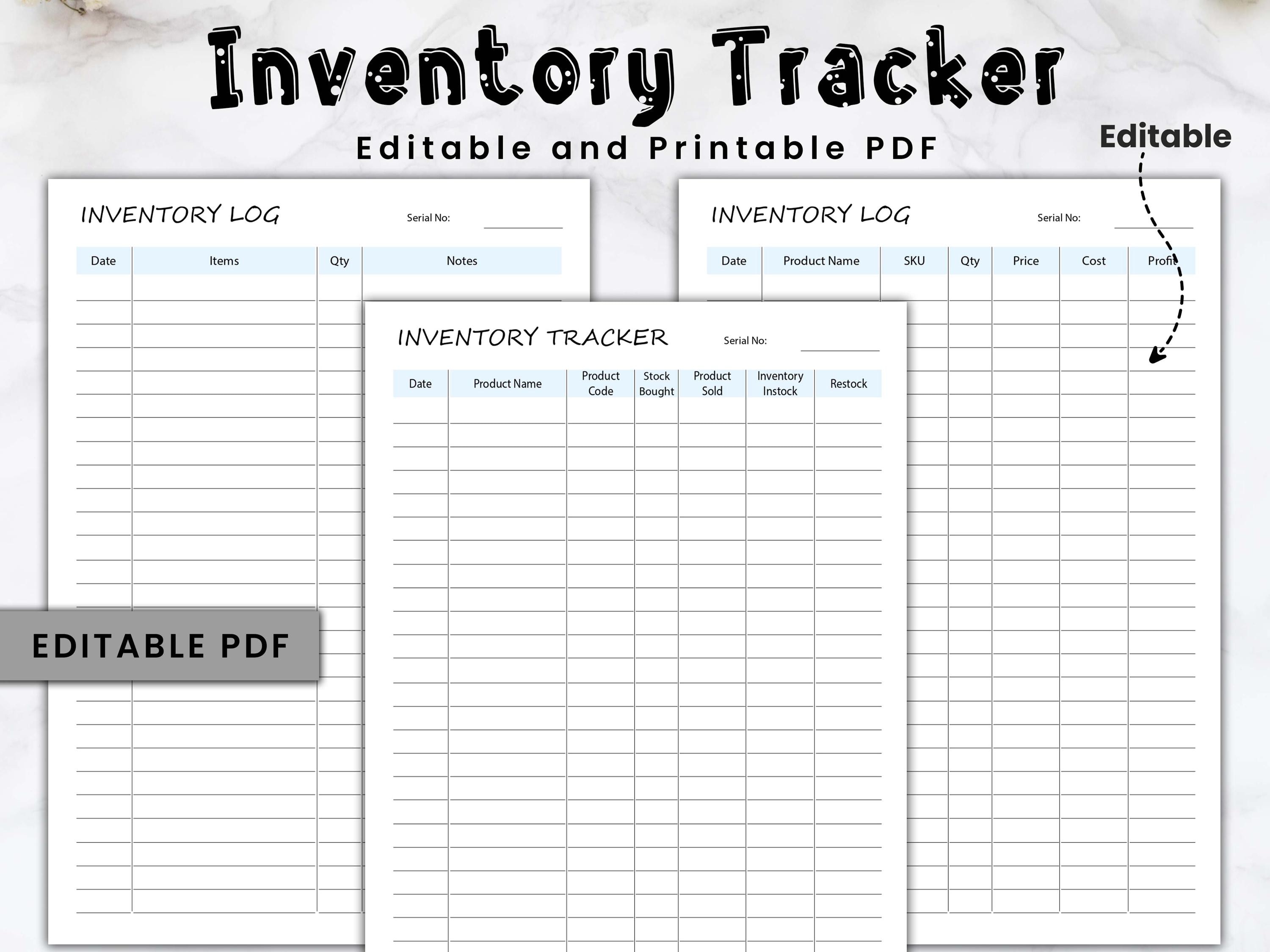 Inventory Tracker Printable, Inventory Management Form, Inventory Sheet ...