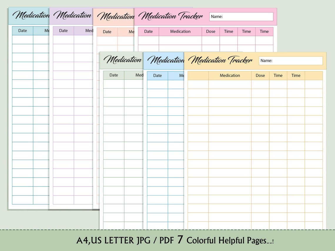 Printable Medication Tracker, Daily Medication Tracker Printable ...