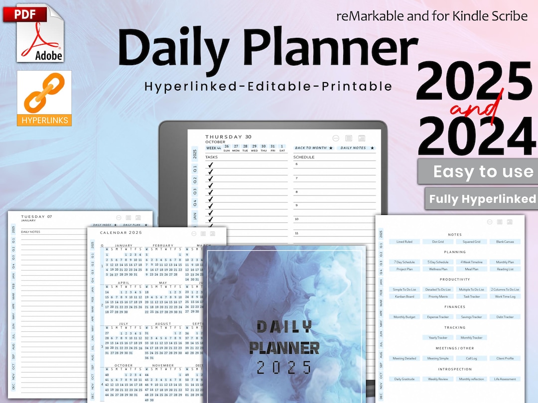 Kindle Scribe Daily Planner 2025, Kindle Scribe Daily Planner 2024 ...
