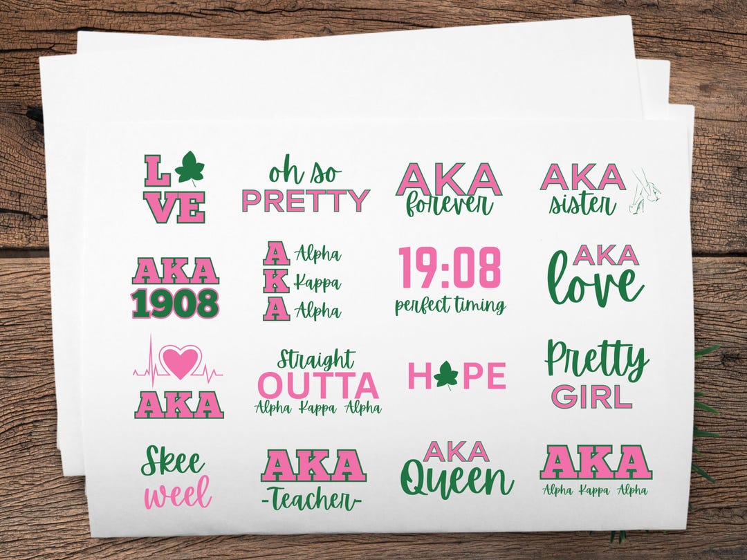 AKA Svg,alpha Kappa Alpha Svg,rush Svg,aka Sorority Svg,pink and Green ...