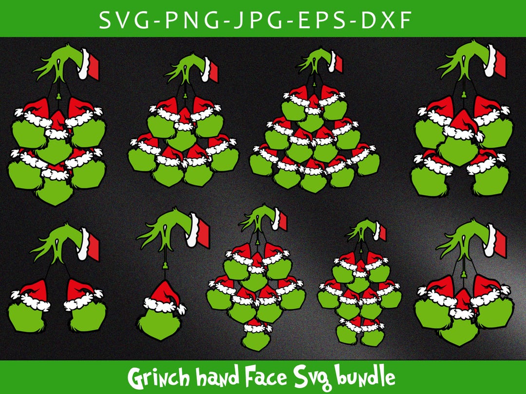 Grinch Hand Face Svg,the Green Svg, Grinch Face Svg,grinch Hand, Grinch ...