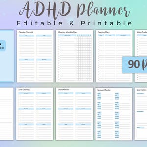 Adhd Planner Adult Printable Adhd Planner, Adhd Planner Adult for Work ...