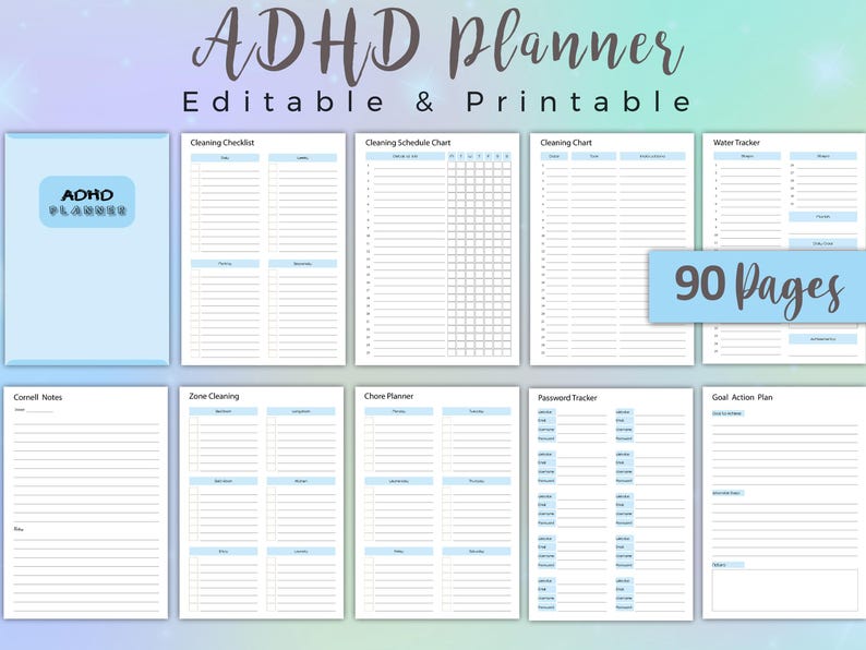 Adhd Planner Adult Printable Adhd Planner, Adhd Planner Adult for Work ...