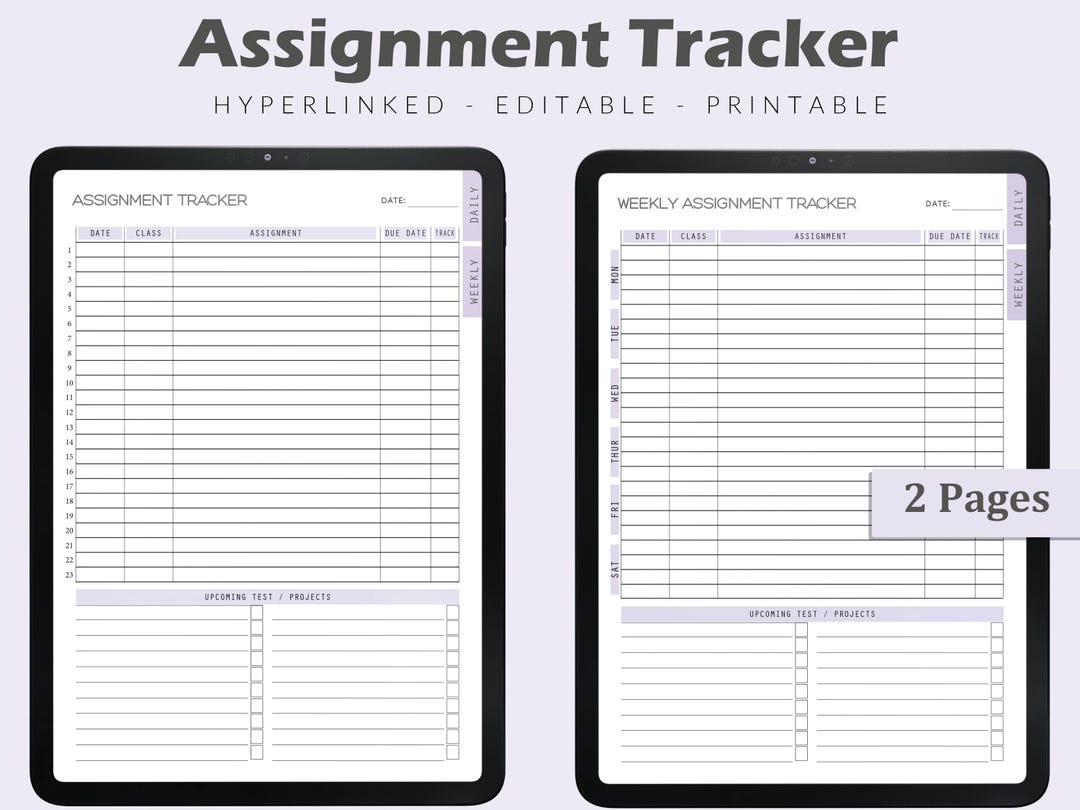 Assignment Tracker Student, Assignment Tracker, Academic Planner, Study ...