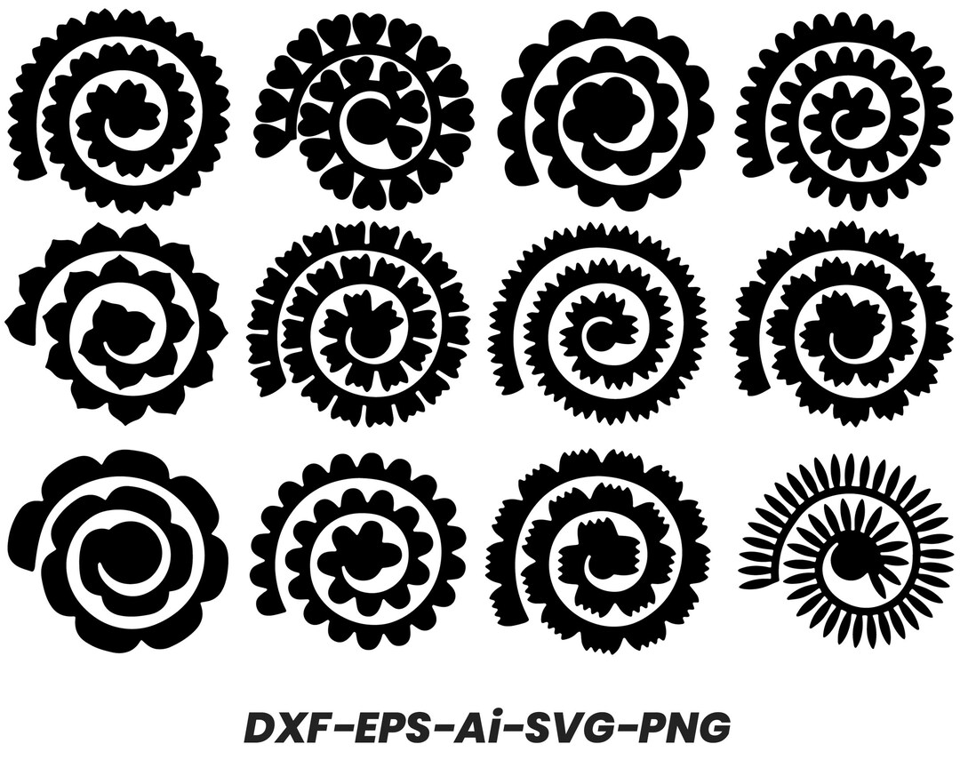 Rolled Flower SVG, 3d Flower SVG, Rolled Flower SVG, Paper Flower Svg ...