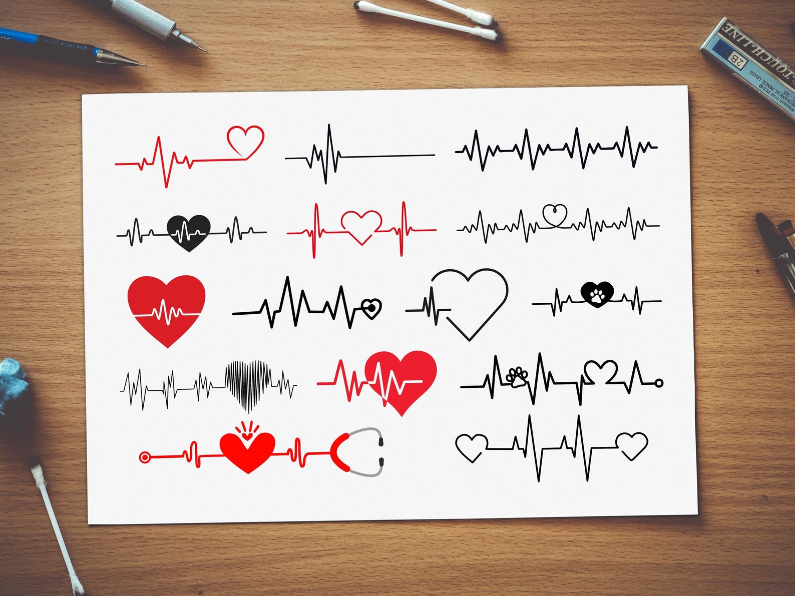 Heartbeat Svg With a Date, Heartbeat Svg, Heartbeat Svg Stethoscope ...
