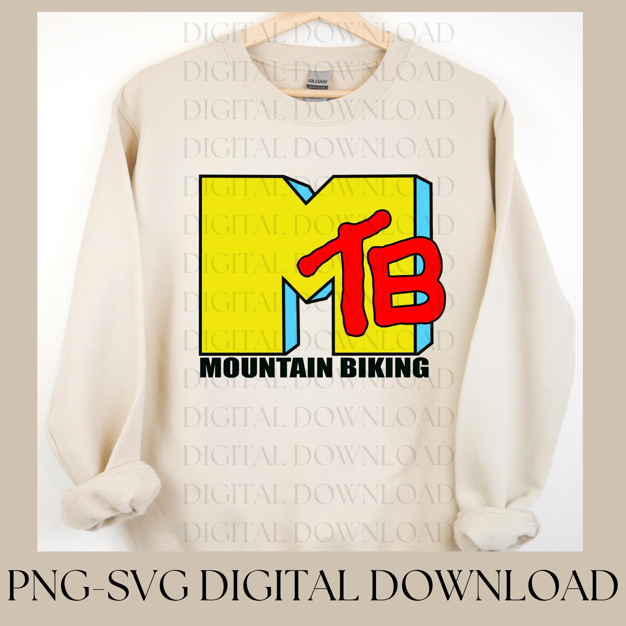MTB, Mountain Bike Retro Logo, PNG, Digital Download, Sublimation ...