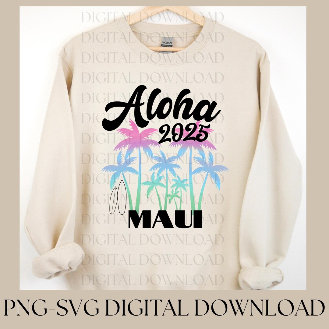 Aloha Maui PNG, Hawaii Cut File, Digital Download, PNG, Vacation File ...