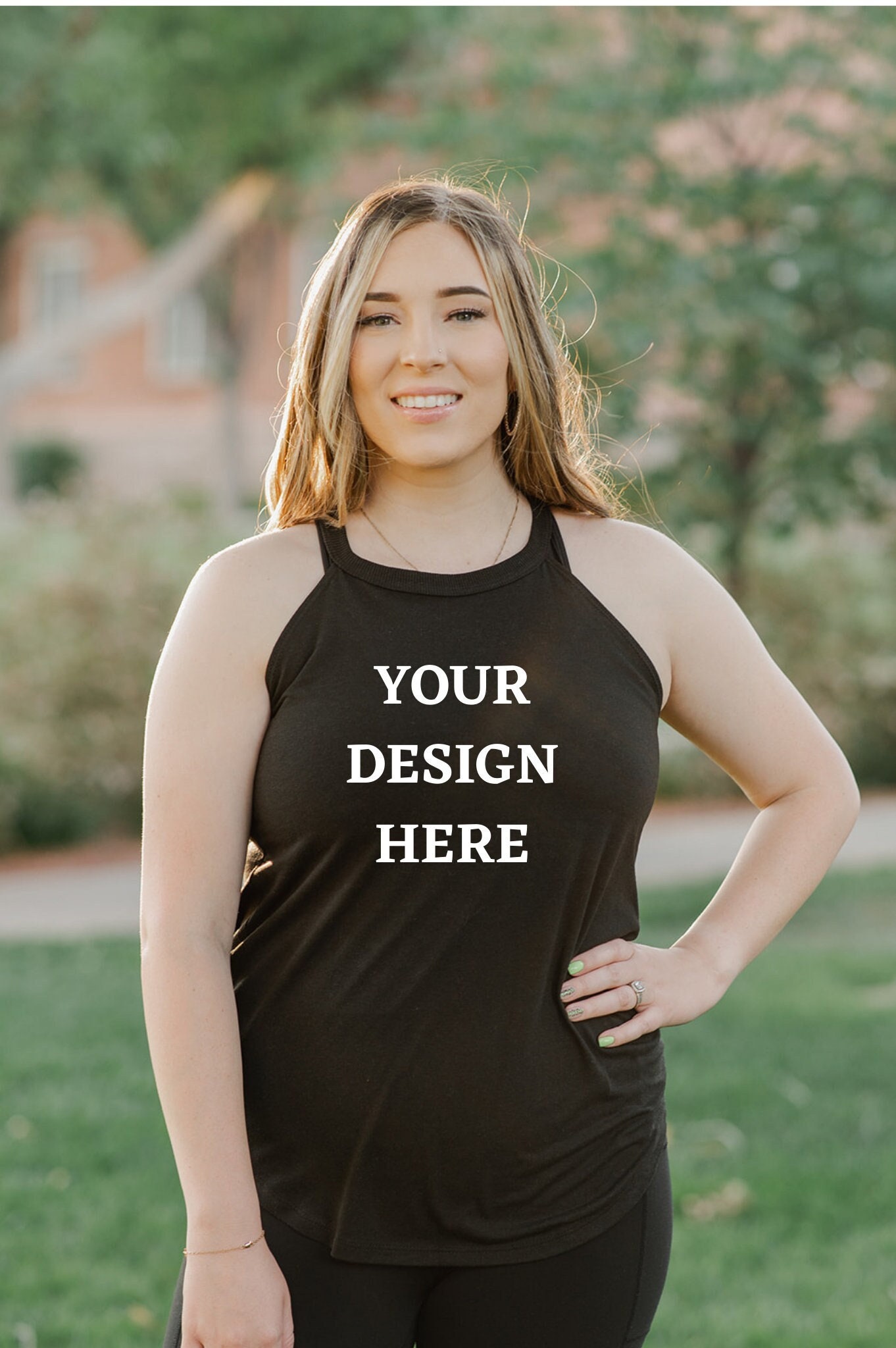 District Rocker Tank Black Mock Up, Rocker Tank Solid Black, Digital ...