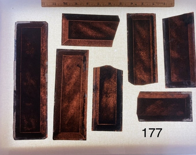 177 Antique Stained Glass Rusty Amber Brownish Red 7 PIECE Set ...