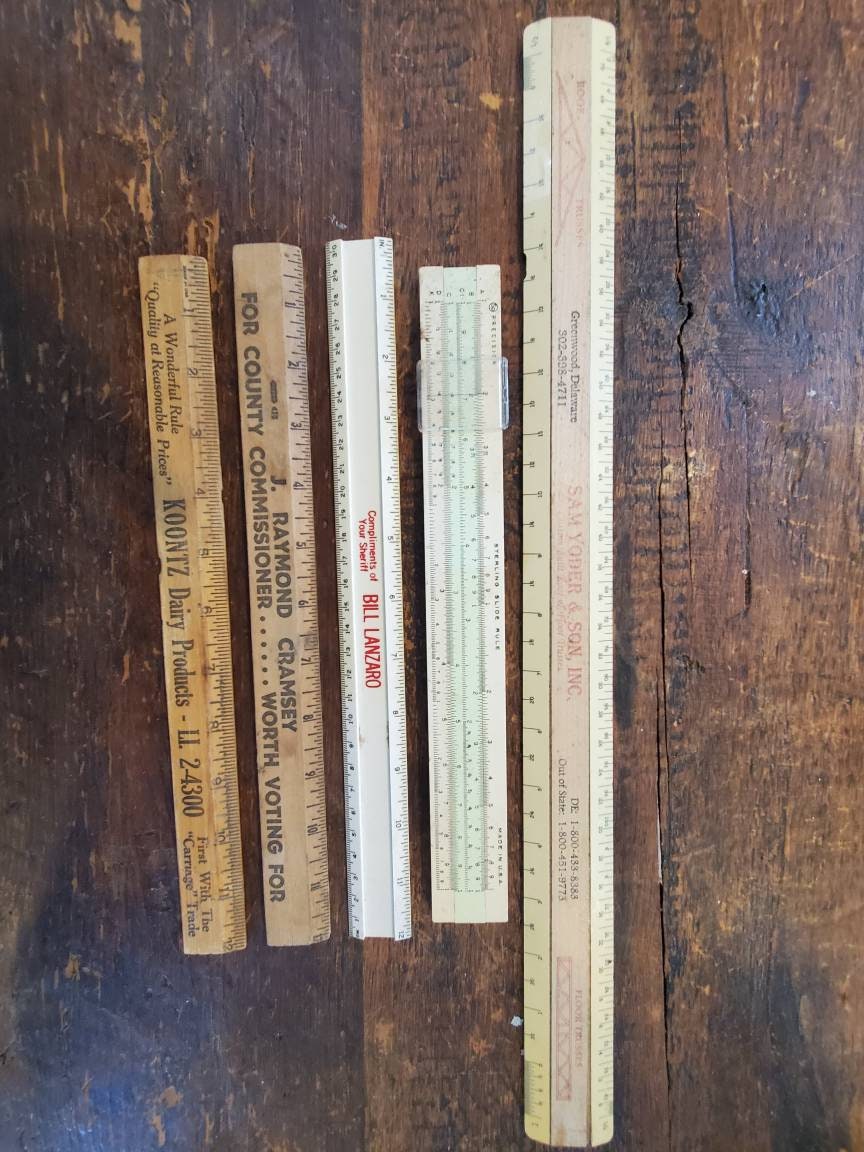 ADVERTISING Wooden Ruler Collection SET of 5. Koontz Dairy. - Etsy