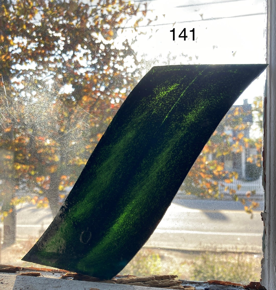 141 Antique Stained Glass Approx. 7 Green, Blue, Brown Parallelogram 8 ...