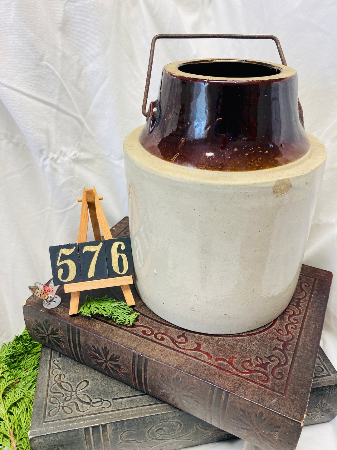 576 Vintage Gallon Size Western-style Stoneware Jug With Handle - Etsy