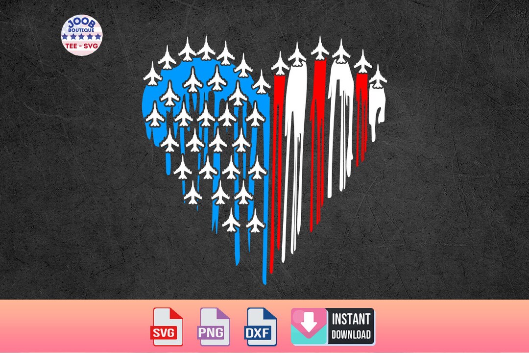 American Flag Heart Air Force SVG,US Flag,4th of July Svg,military USA ...