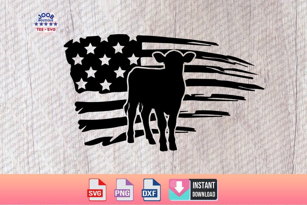 American Cow Svg,patriotic Farm Animal Clipart,4th of July Cow Cut File ...