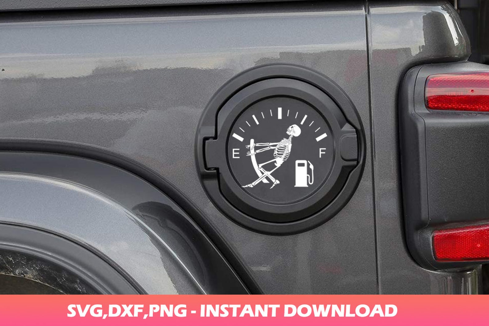 Skelton Gas Tank Decal Svg, Gas Tank Svg, Funny Gas Tank Empty Gas Tank ...