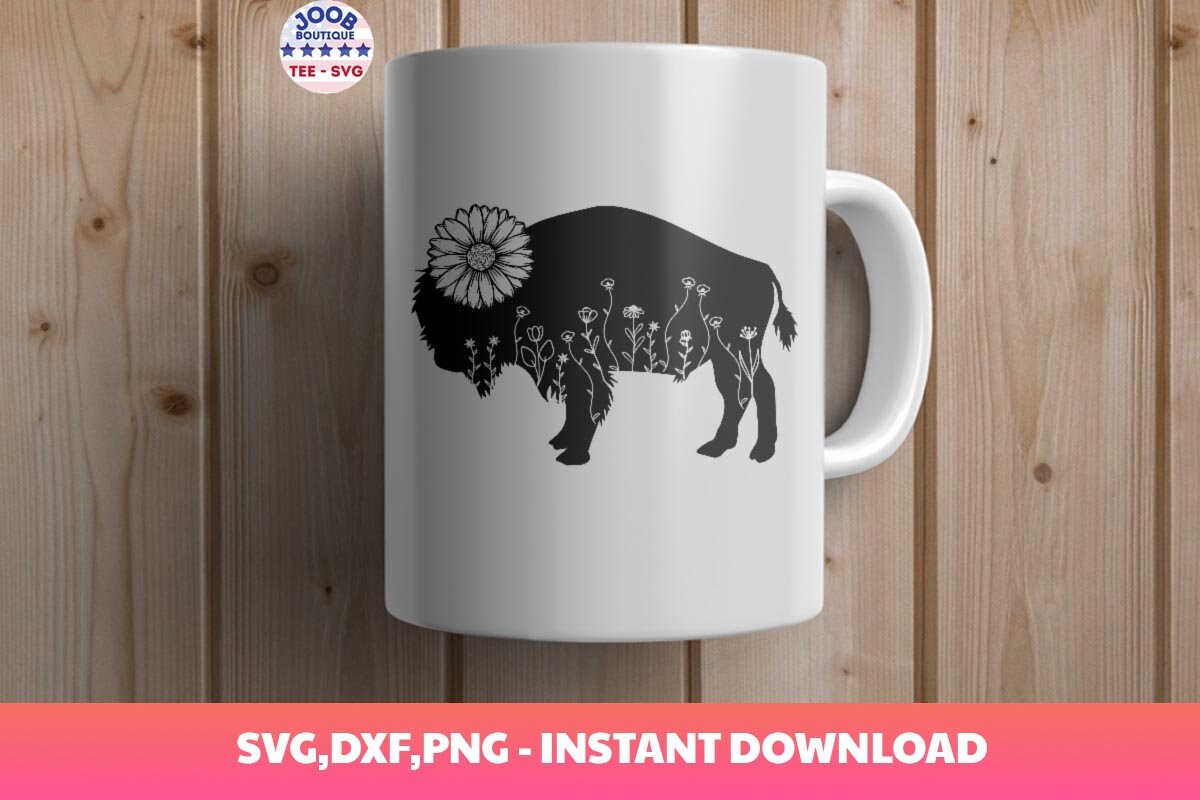 Wildflower Buffalo Svg Daisy Bison Svg Floral Buffalo SVG - Etsy