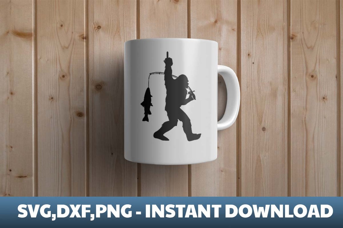 Bigfoot Middle Finger Svgbigfoot Fishing Decal Sasquatch - Etsy