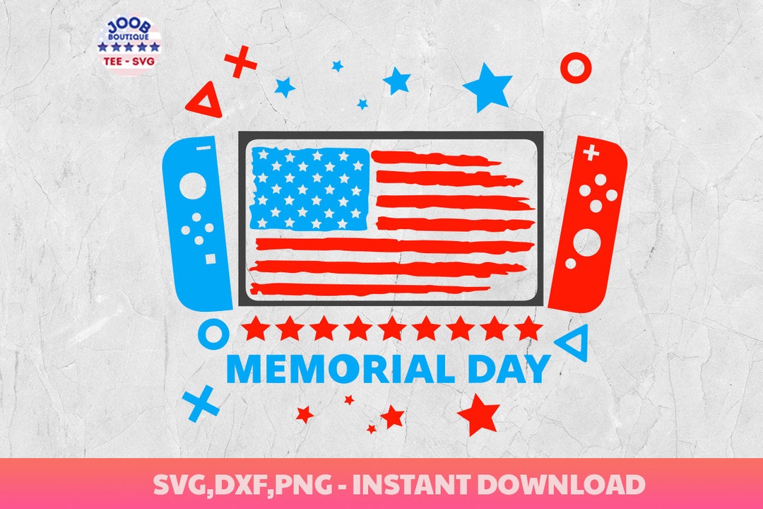 Happy Memorial Day Console Game Svg Png, Memorial Svg, Patriotic Design ...