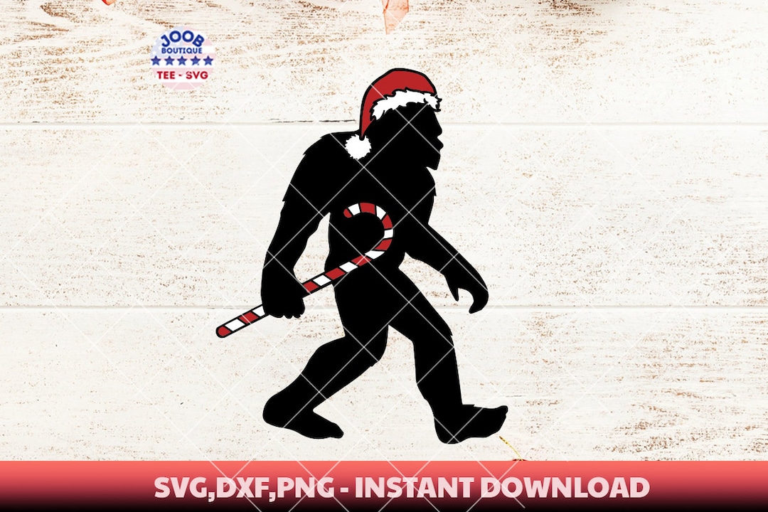 Bigfoot Christmas Candy Cane Svg, Christmas Tree Svg,bigfoot Quote SVG ...