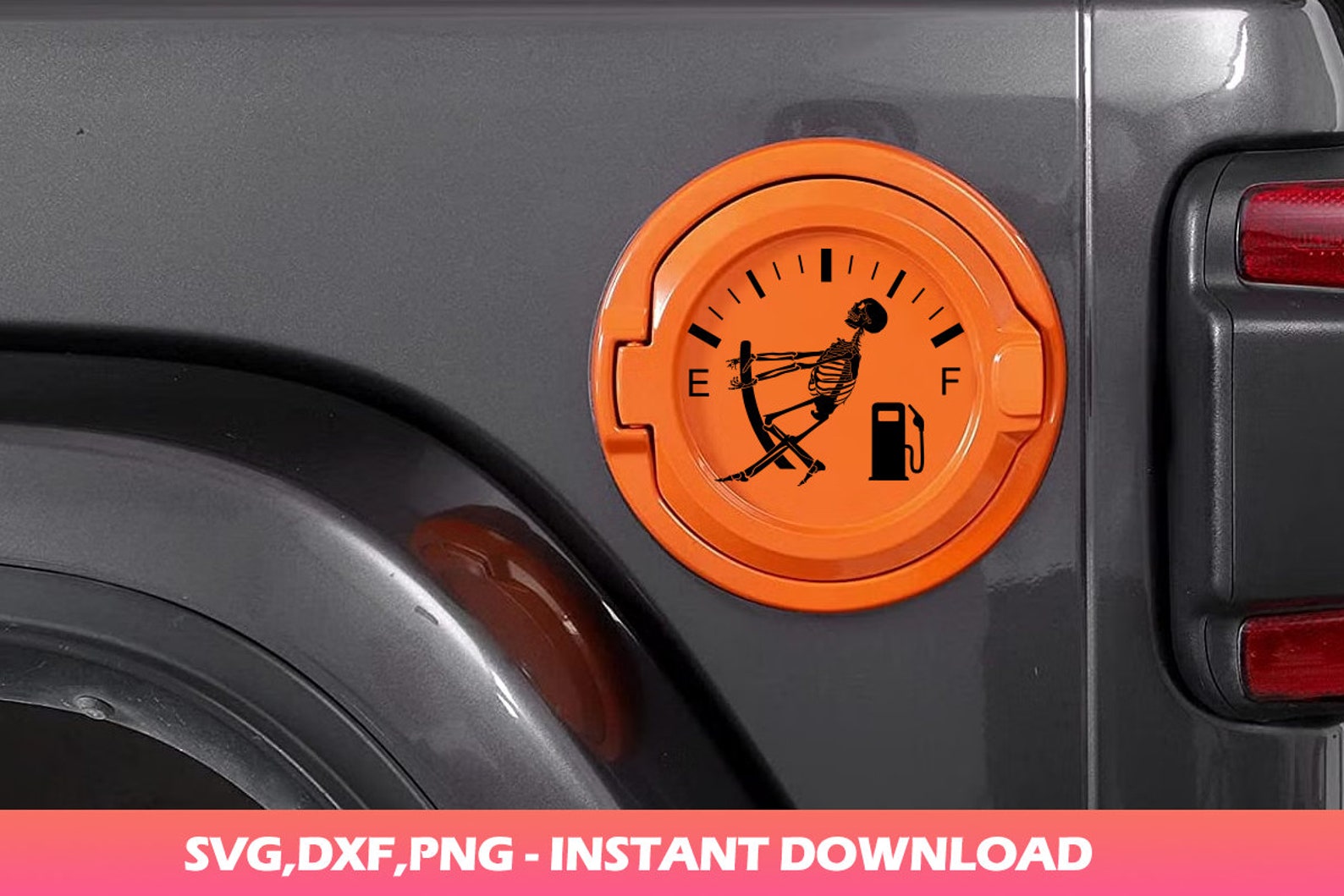 Skelton Gas Tank Decal Svg, Gas Tank Svg, Funny Gas Tank Empty Gas Tank ...