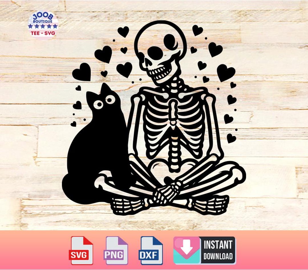 Halloween Skeleton Cat Svg Png, Funny Halloween,black Cat Halloween ...