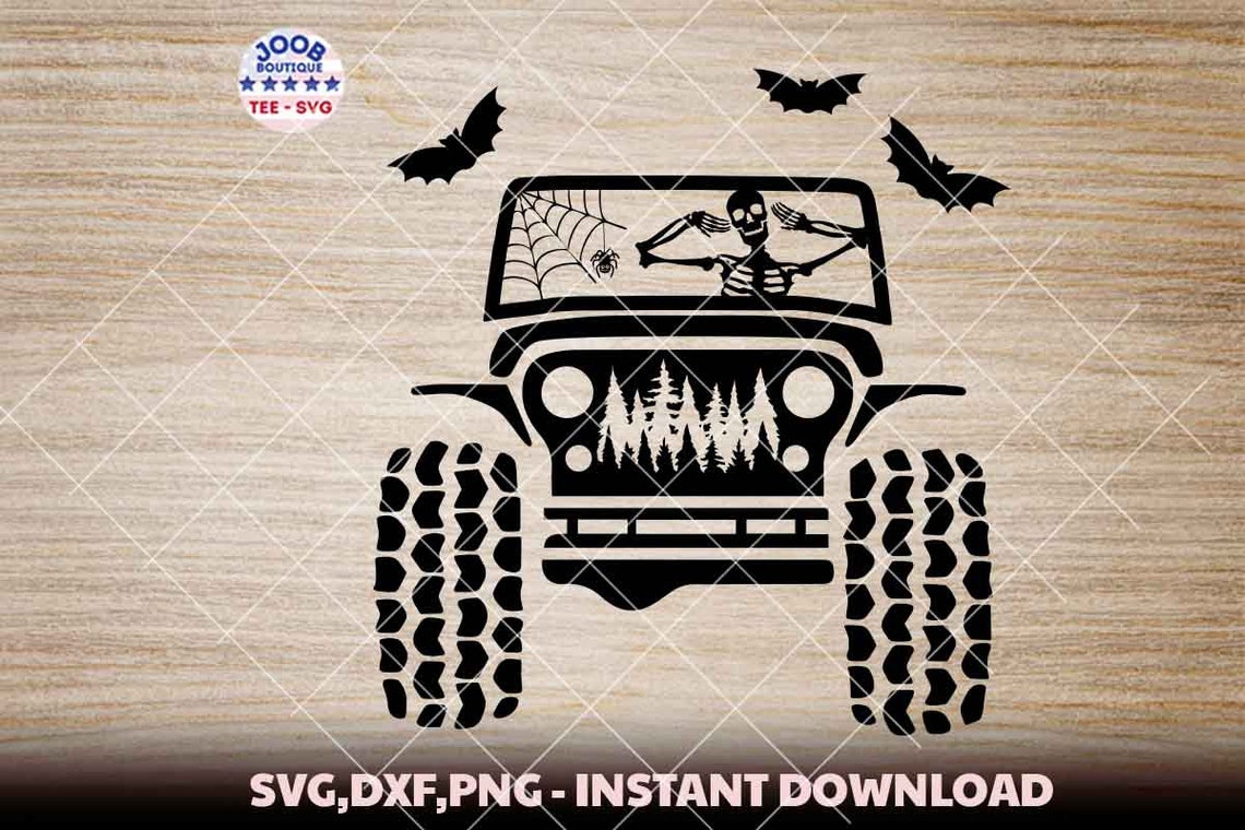 Skeleton Halloween American Offroad Svg, Spooky Season,offroad Forest ...