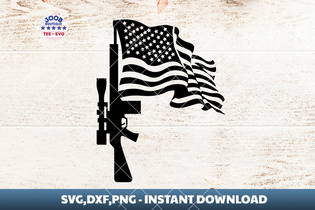 Usa Rifle Flag Svg, Second Amendment SVG, Patriotic Print Design ...