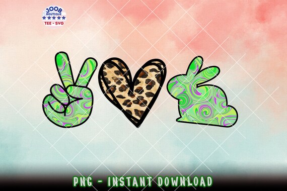 Peace Love Rabbit Png I Love Rabbits Png Designs Peace Love - Etsy