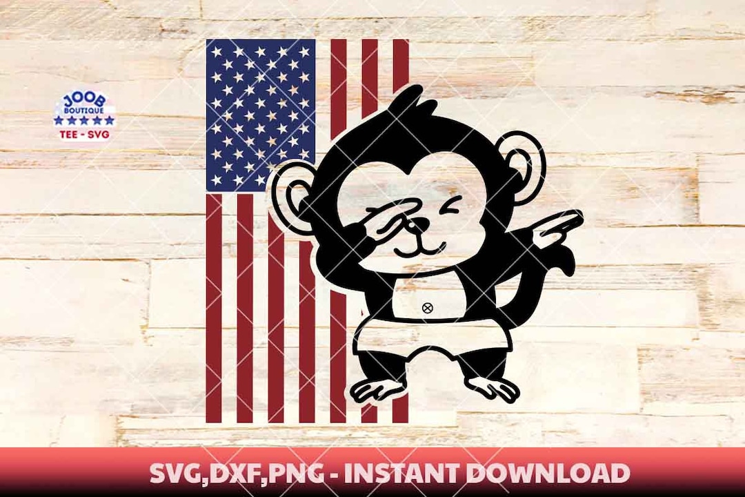 Cute Monkey Dabbing Svg,cute Monkey Png,american Flag Svg,crazy Monkeys ...