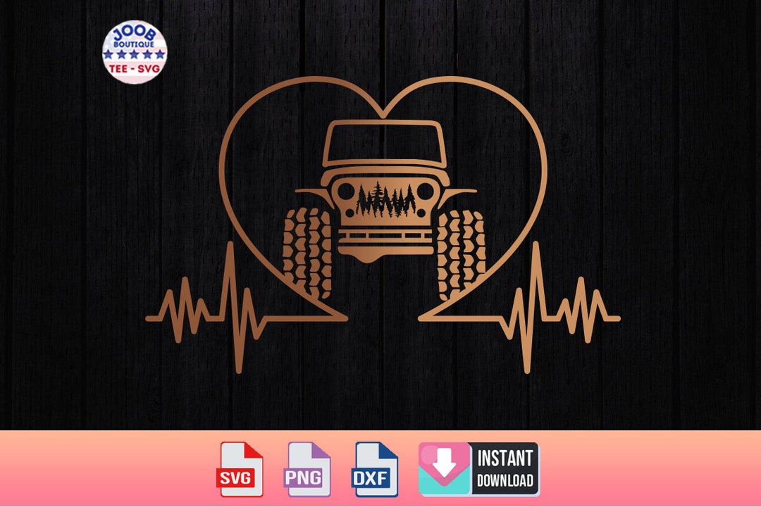 Offroad Heart Svg,heartbeat Offroad Svg,heart Beat Car Png,truck Heart Beat,4x4 Life,american ...
